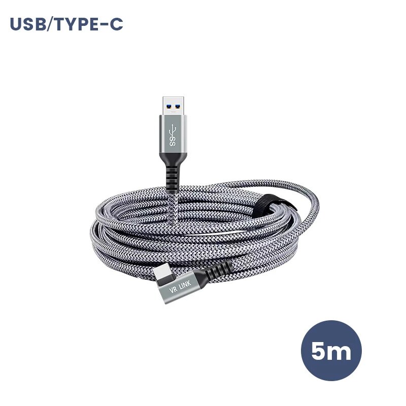 Кабель VR Link 5 м/6 м/7 м, кабель для зарядки, кабель передачи USB 3.0, адаптер Pico 3 Type-C для Oculus Quest 3/2 VR, аксессуары