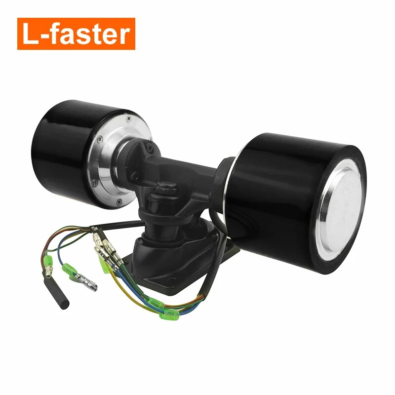 Двухприводное бесщеточное колесо 74 мм для электрического скейтборда Черный, No ESC, Black tire truck