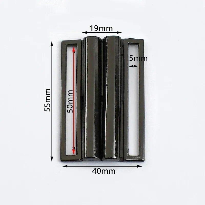 Металлические пряжки Meetee 30-80 мм Черный, 2Pcs, GunBlack-50mm