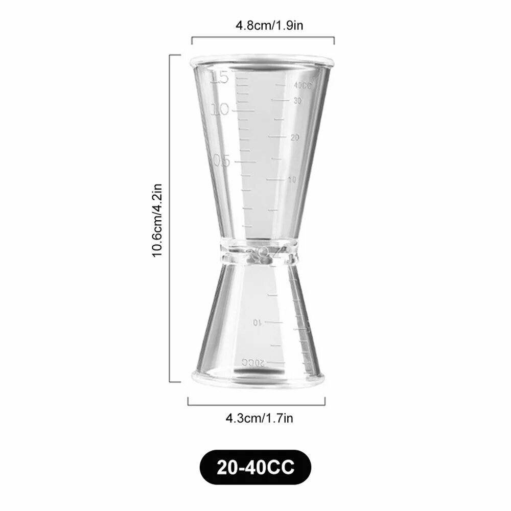 Двусторонний мерный стакан для коктейлей Белый, L(20-40ml)