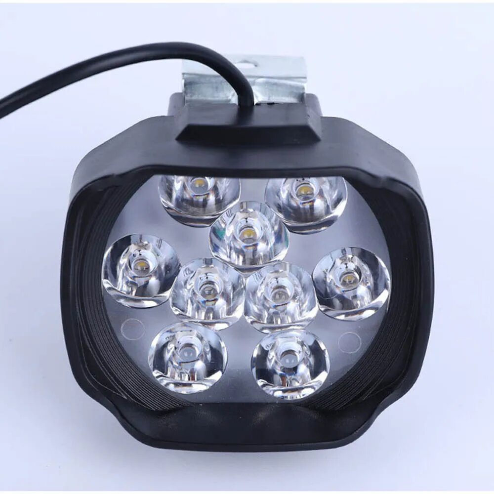 LED Фонарь для Электровелосипеда Black 9 Diodes 15Вт