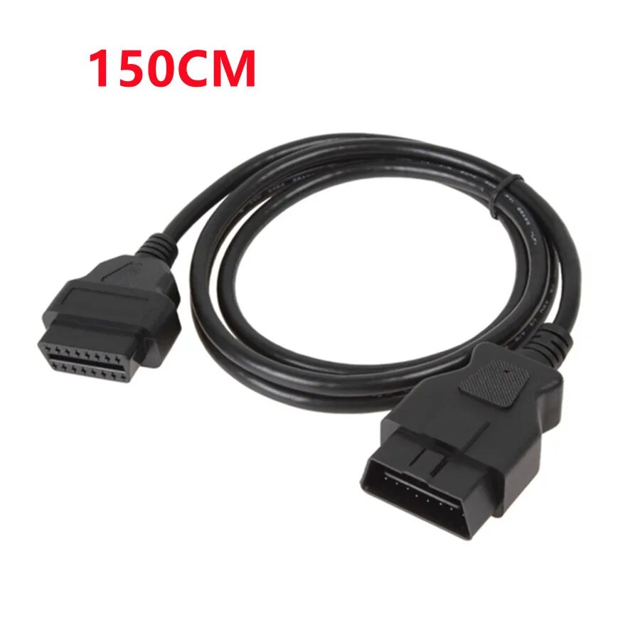 Автомобильный удлинитель OBD2, 16-контактный OBDII OBD 2 EOBD, 16-контактный разъем «Мама-папа» для автомобильного диагностического инструмента, 150 см