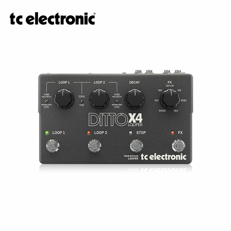 TC Electronic DittoX4 looper Простая и интуитивно понятная двухдорожечная гитарная педаль-лупер с мощными эффектами петли
