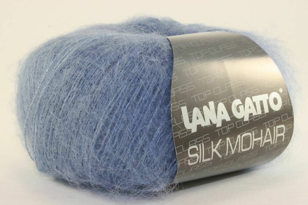 Пряжа Lana Gatto Silk Mohair 6034 джинс (25г/212м, упаковка 10 мотков)