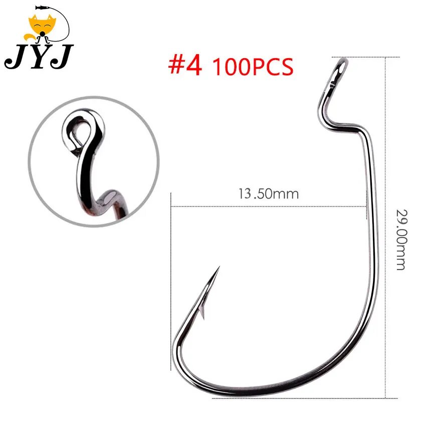 Рыболовные крючки JYJ #4 100шт, Цвет: 4
