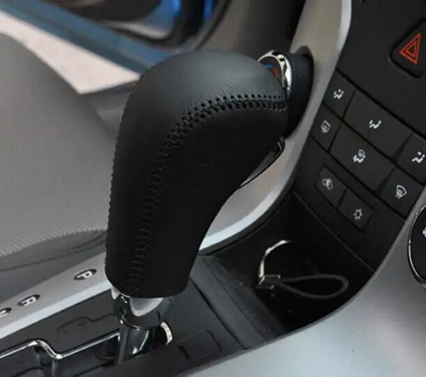 Для Chevrolet Cruze 2009 2010 2011 2012 2013 2014, чехол из натуральной кожи, ручка переключения передач, автоматическая коробка передач, Стайлинг автомобиля Black