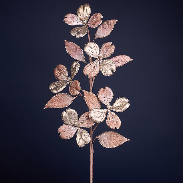 Декоративная ветка Магнолия Иоганна 64 см пудровая, Winter Deco, 2007742