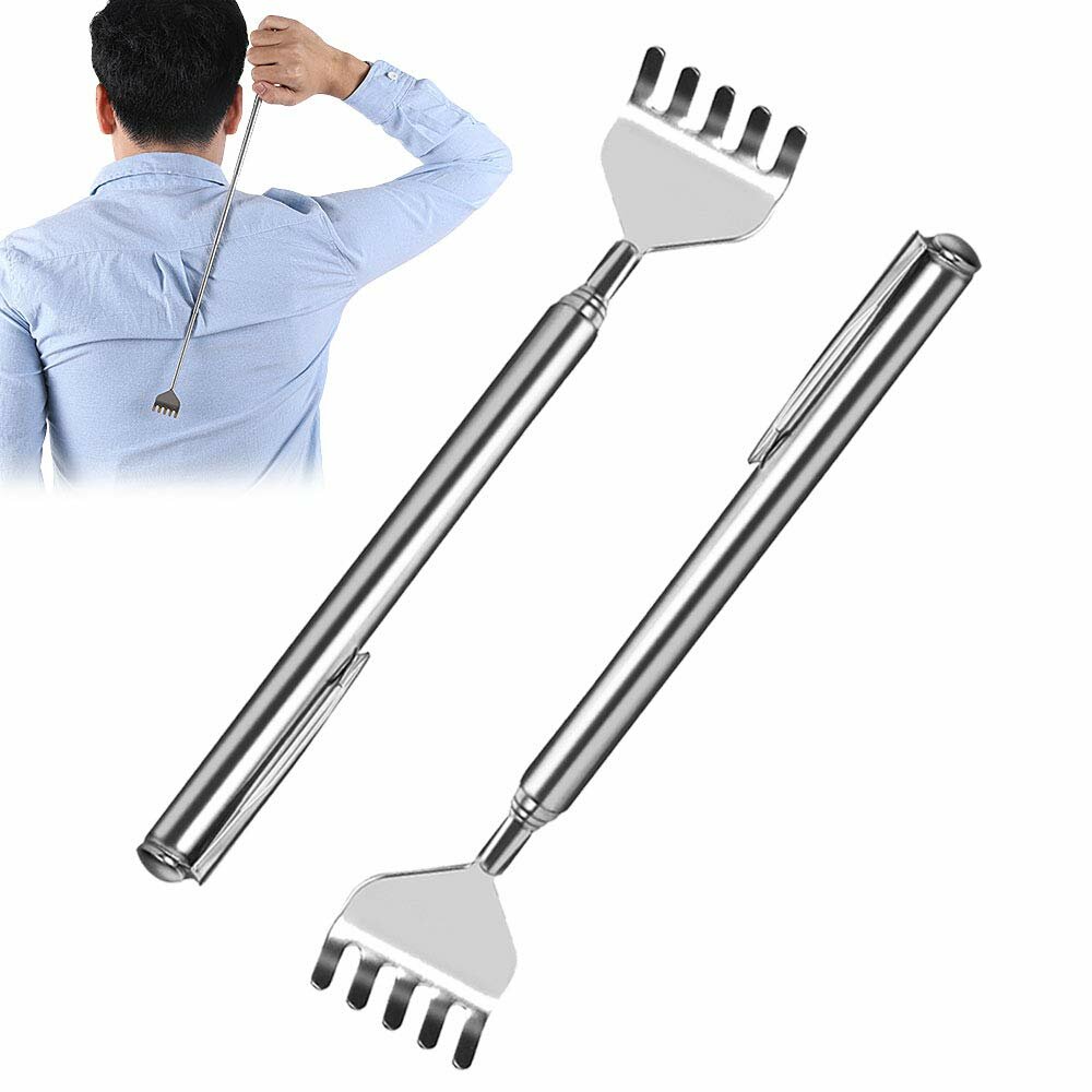 Массажер для чесания спины, выдвижной телескопический карманный набор, нержавеющая сталь, инструмент для самомассажа, чесания спины, плеч
