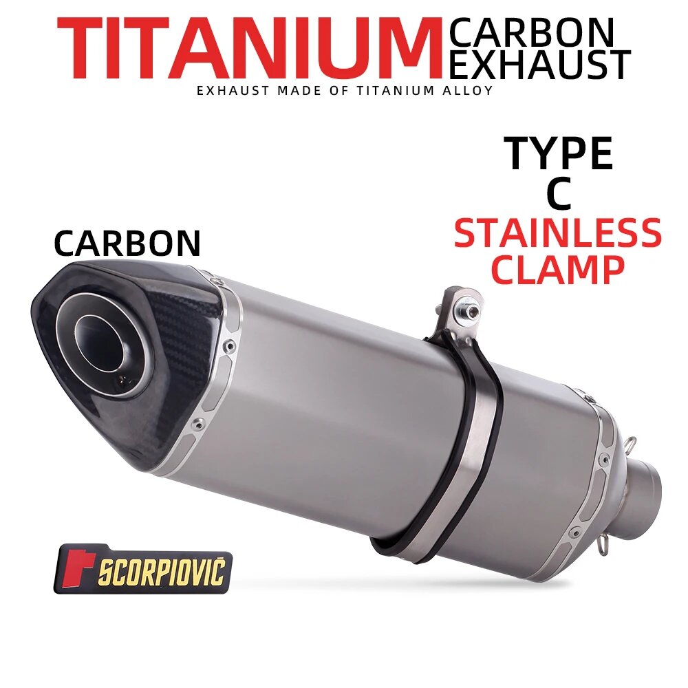 Универсальная выхлопная труба из титанового сплава для мотоцикла 51 мм, модифицированный глушитель для побега DB Killer для Z900 MT07 NK400 Ninja250 GSX-S750 TYPE-C