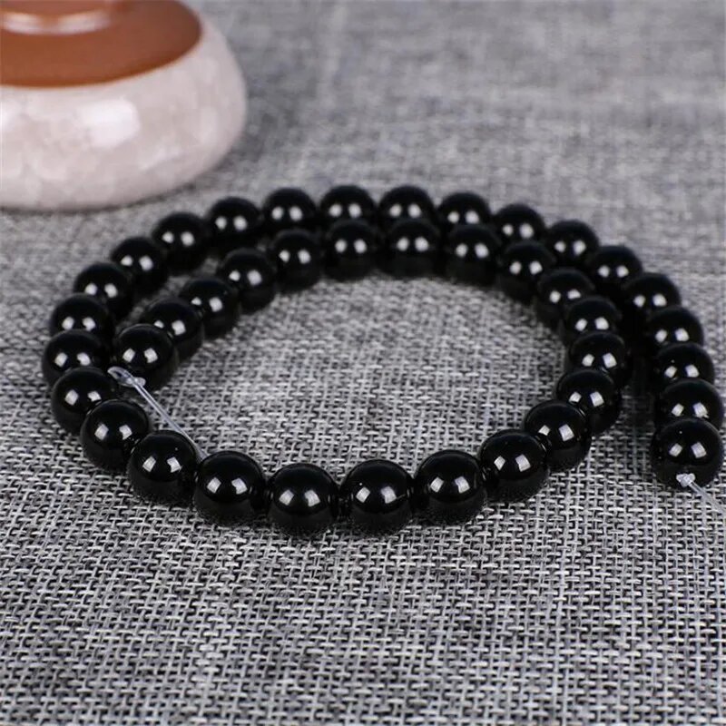 Черный стеклянный бусы HUANHUAN JEWELRY 4 мм, 90 шт