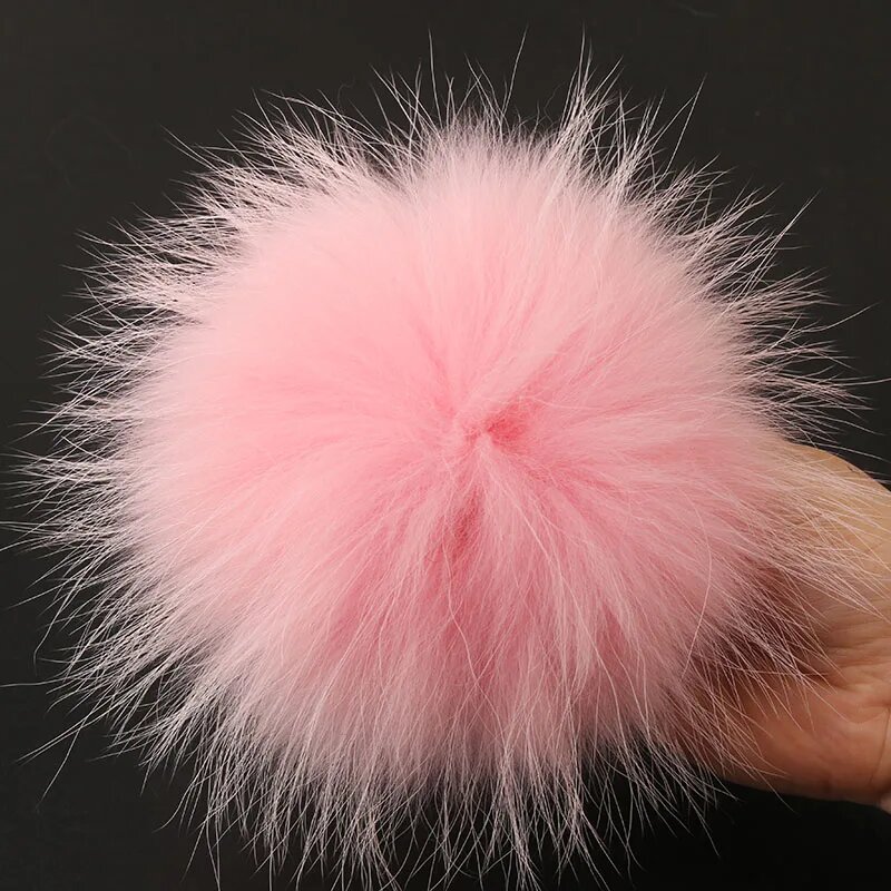 Розовый помпон из искусственного меха, 15-16 см, pink 2