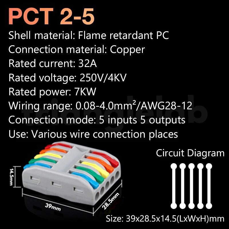 Trianglelab Мини соединители проводов 5PCS, 5inputs 5outputs