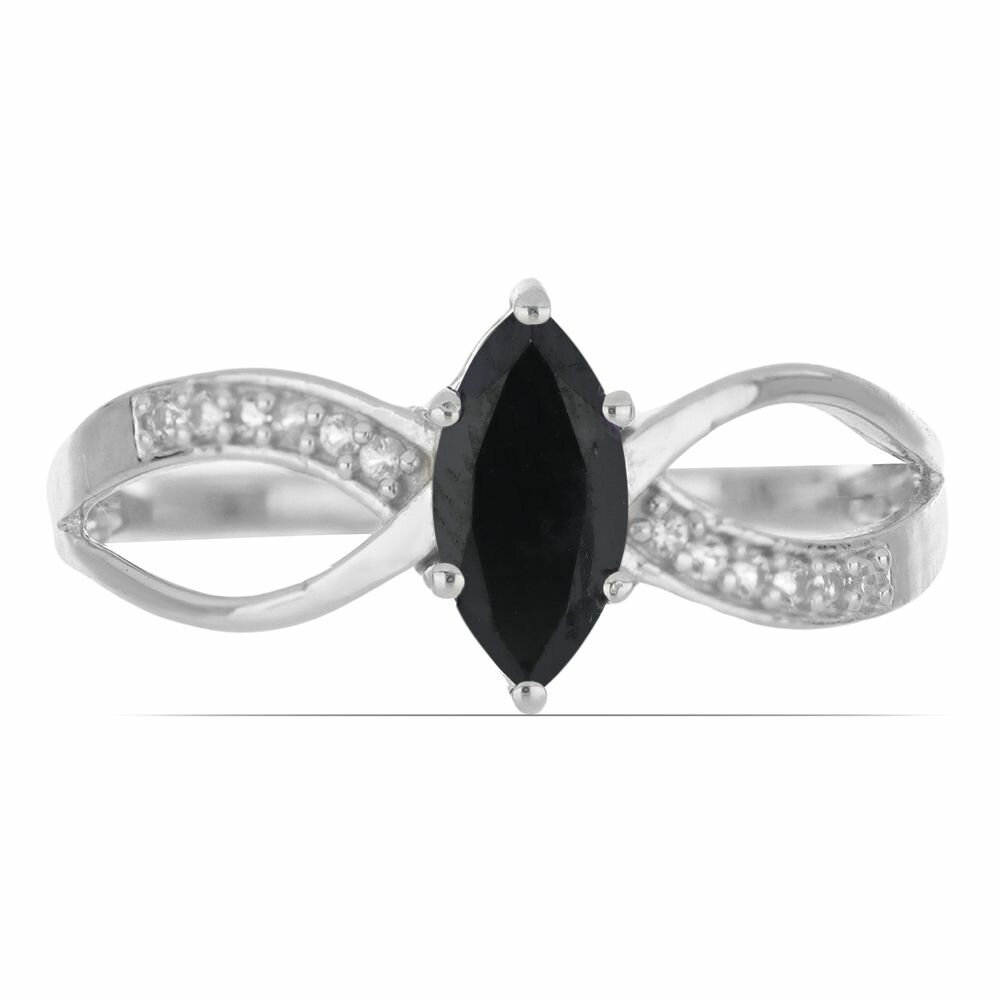 Кольцо, серебро, 925 проба, родирование, шпинель, циркон