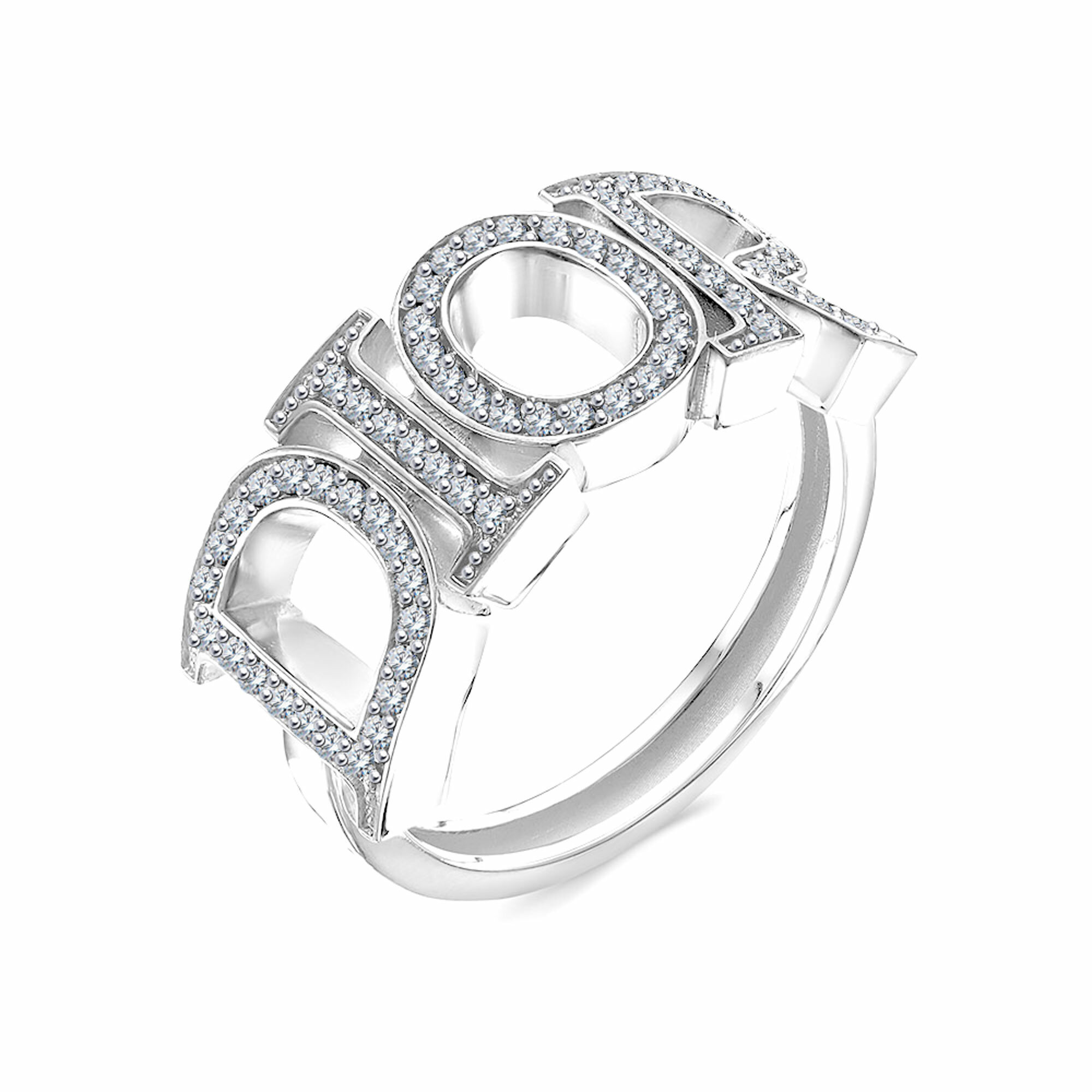 Кольцо, серебро, 925 проба, родирование, фианит