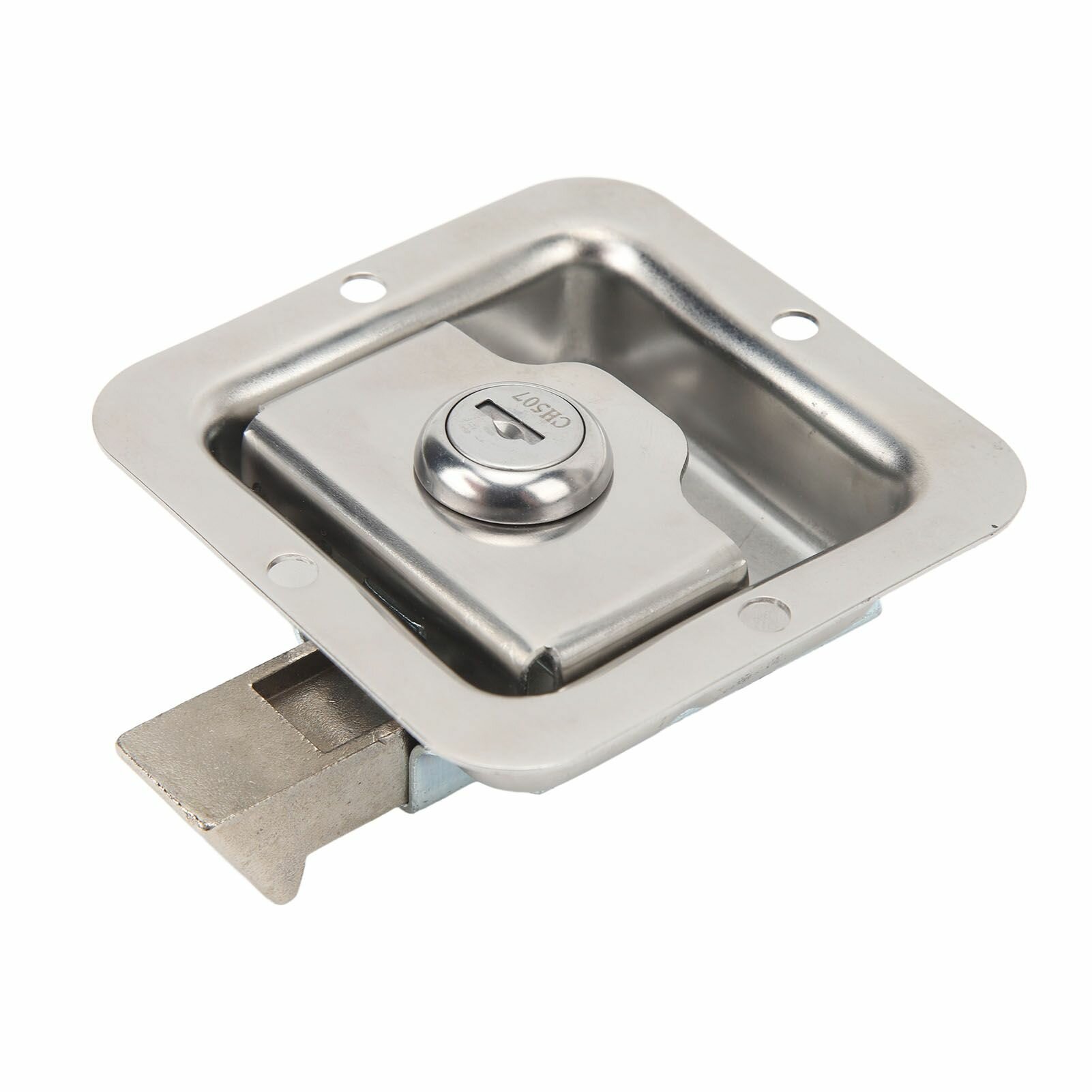Защелка ручки ящика для инструментов с 2 ключами, зеркальная полировка из нержавеющей стали 304, монтируется заподлицо для грузовиков-домиков и кемперов