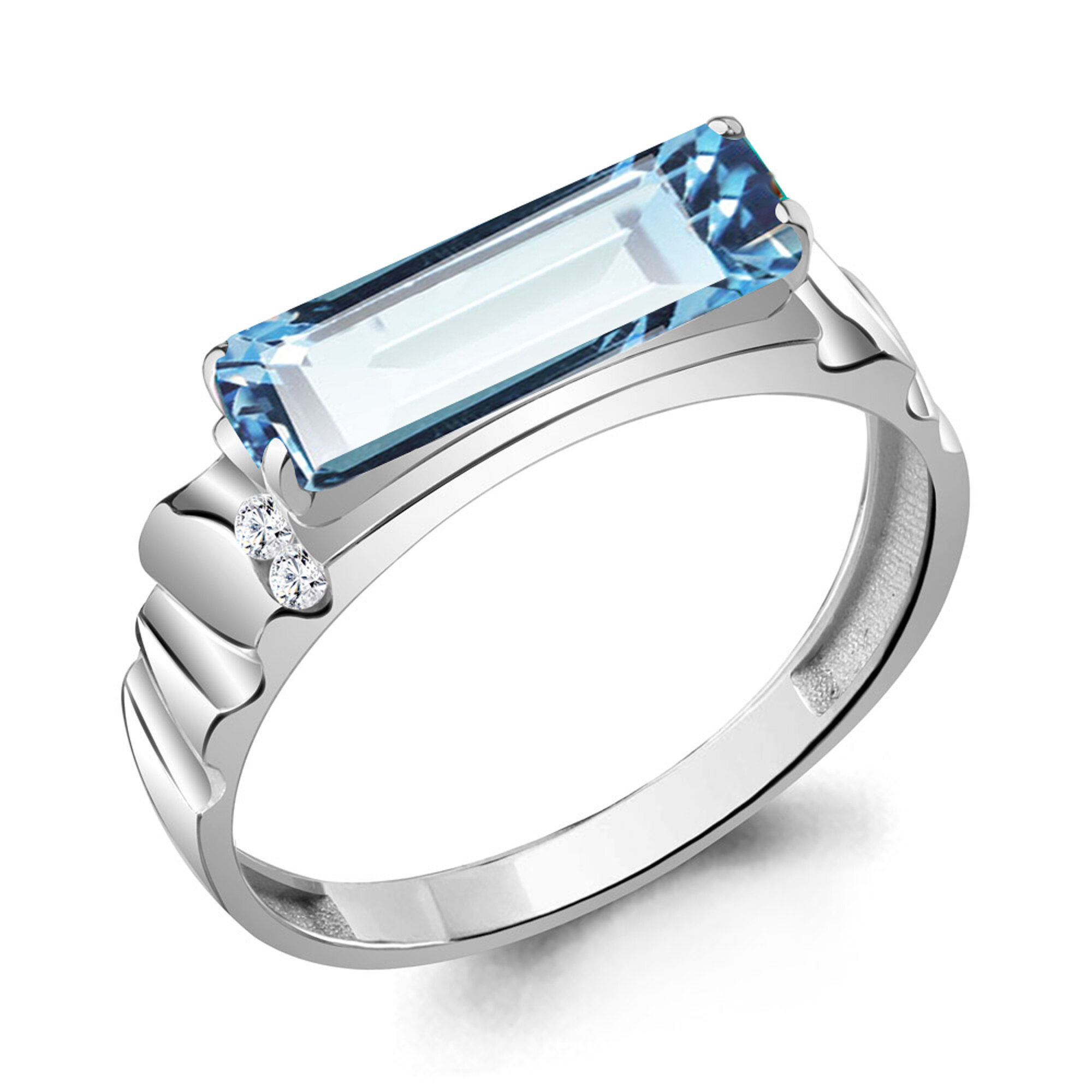 Кольцо, серебро, 925 проба, родирование, турмалин, фианит