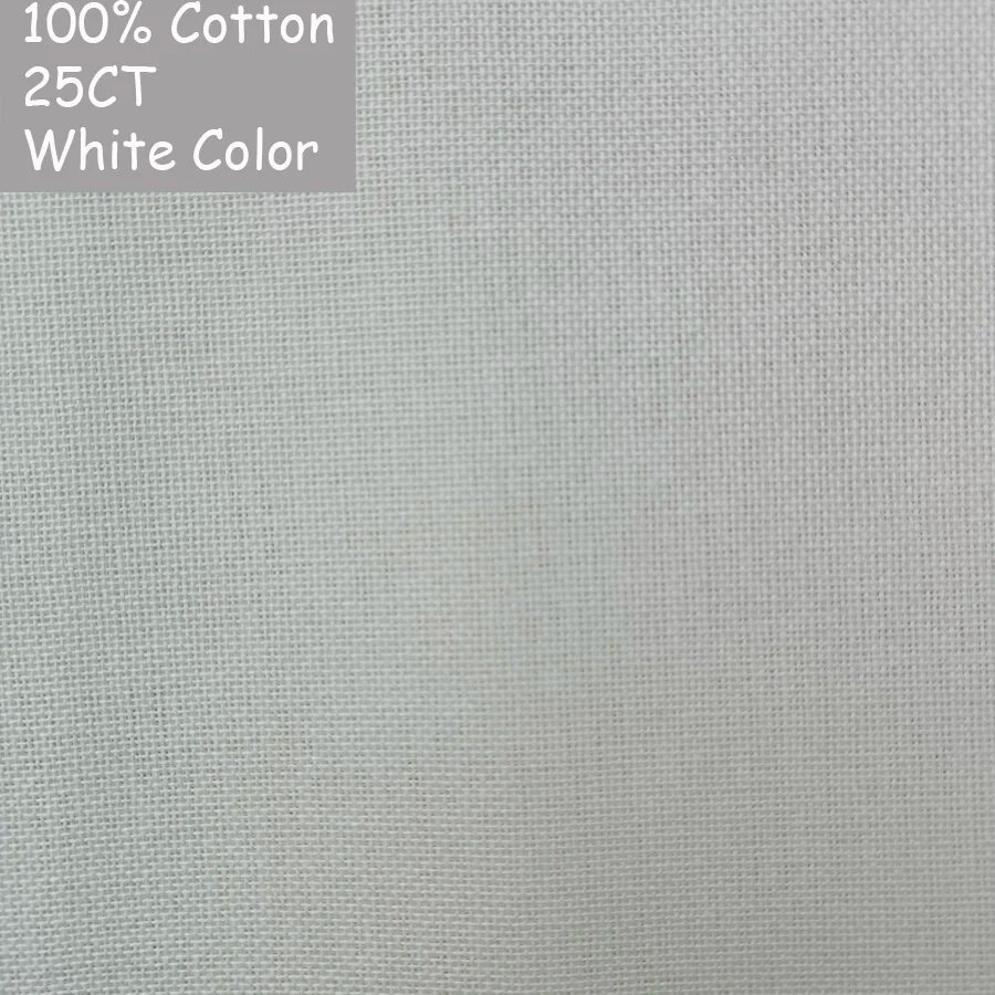 Хлопковый холст 25CT White Color, белый