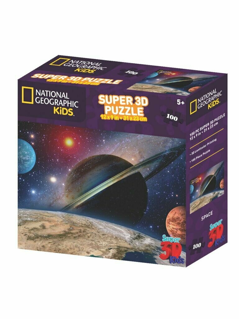 Пазлы детские Prime 3D 3D 100 деталей, 31х23 см, "Космические просторы"