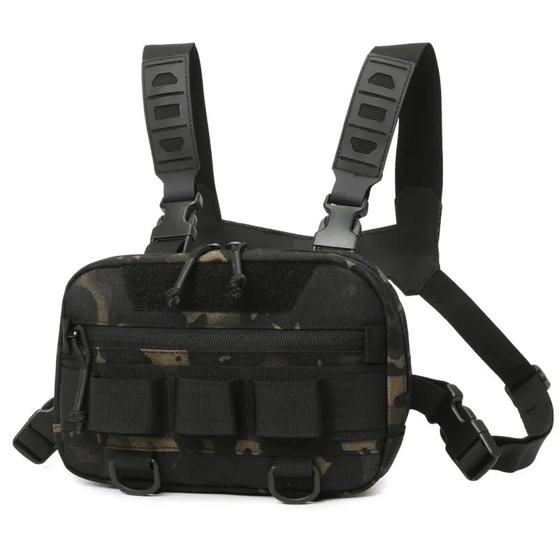 Тактическая нагрудная сумка Scione Black Camo
