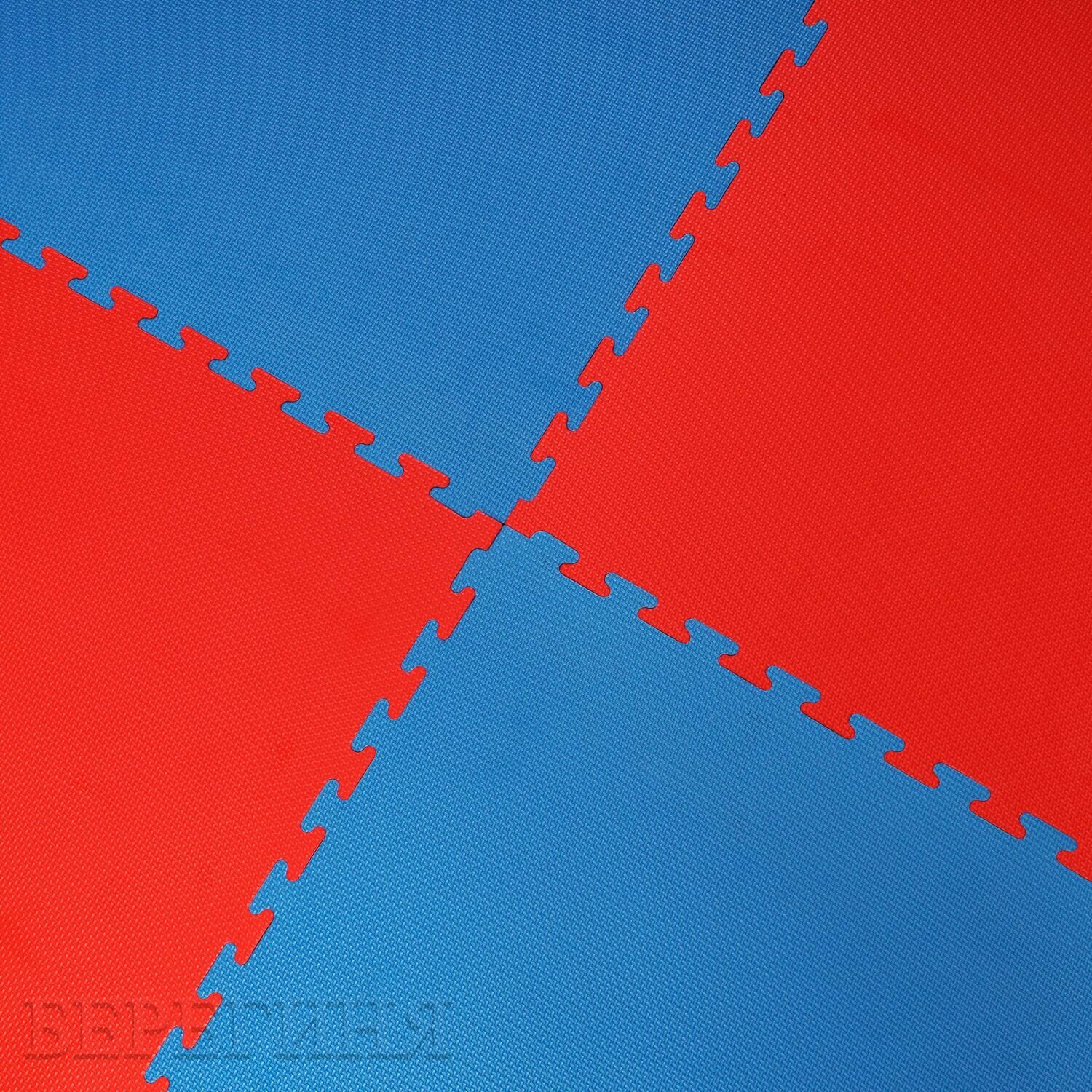 Будо мат татами 100 x 100 см, толщина 2,5 см, красно-синий, Премиум качество