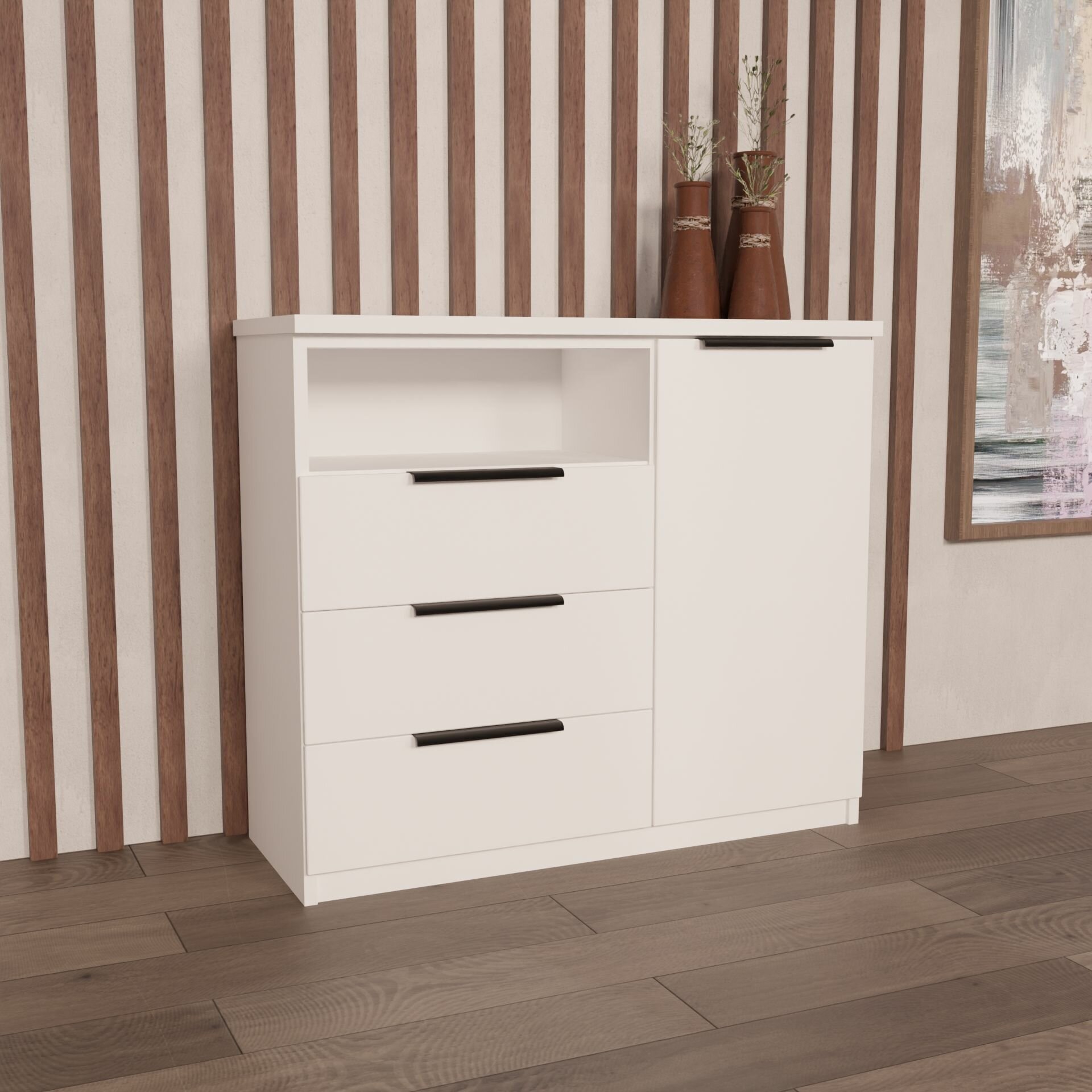 Комод 1000 ЛДСП профильные ручки