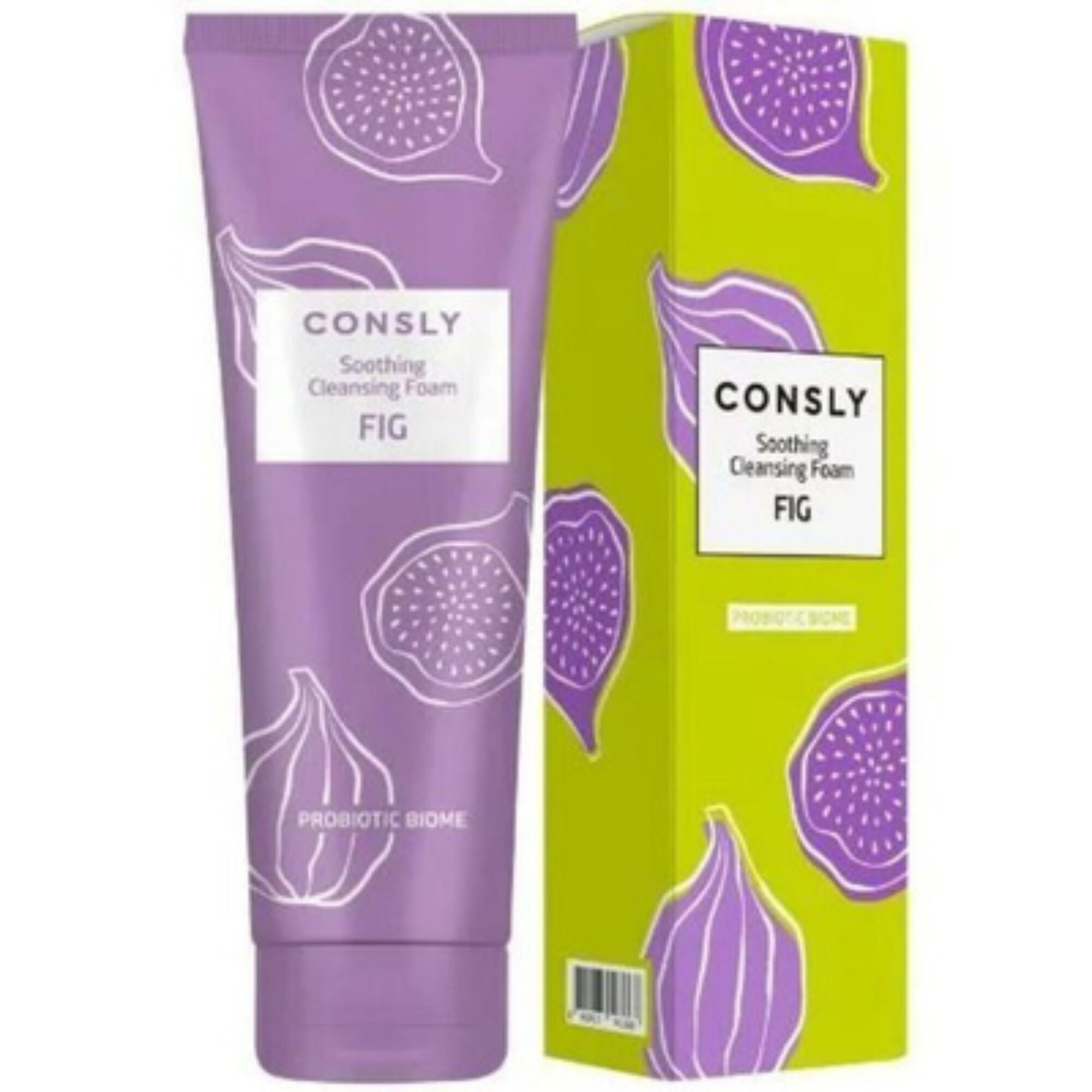 Consly Успокаивающая очищающая пенка для умывания с экстрактом инжира для нормальной, сухой, чувствительной кожи, 120 мл