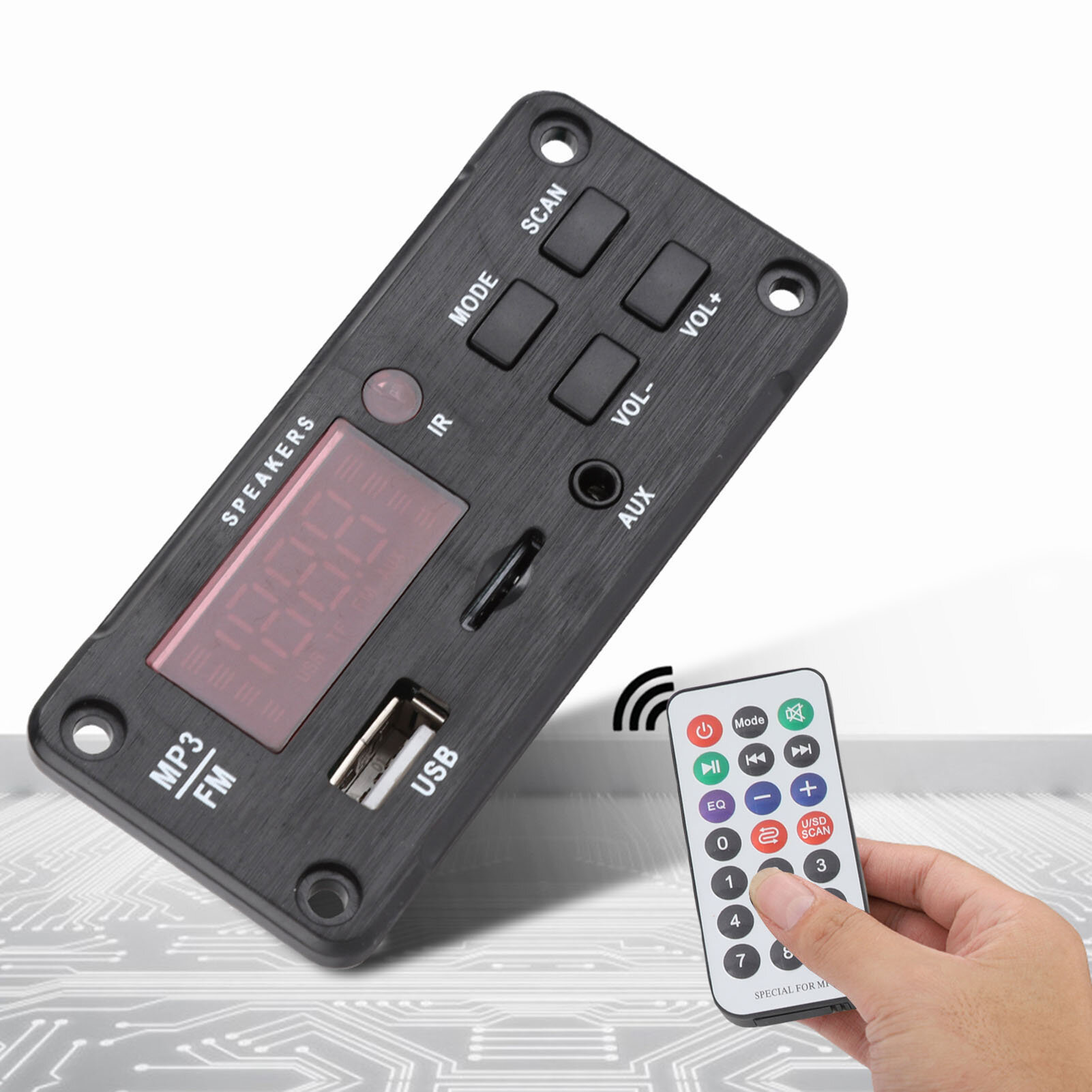 Модуль декодирования автомобильных динамиков 5.0 с цветным экраном для воспроизведения MP3, поддержка USB, TF-карты, FM-радио, LINE IN, инфракрасного пульта, функция памяти при отключении питания, модель HLX-D022BT, входное напряжение 12V, в