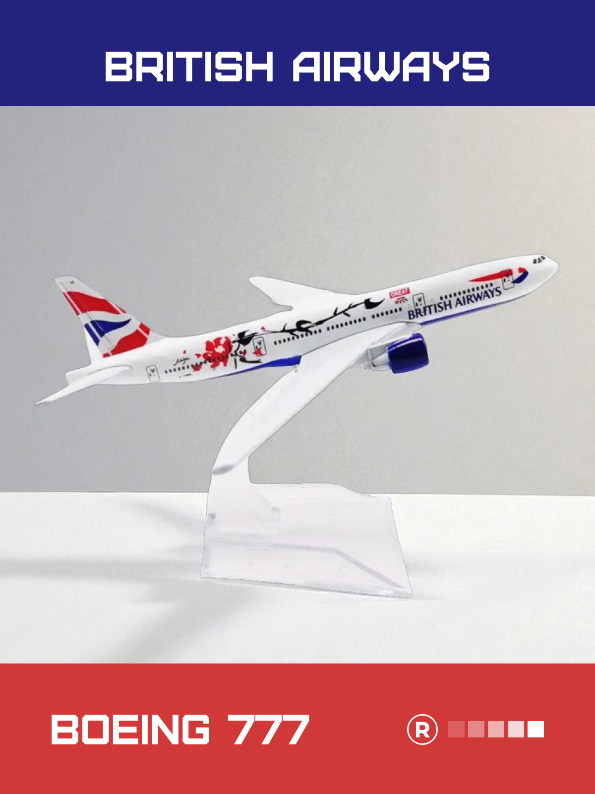 Коллекционная модель самолета Boeing 777, металлический, 1:400