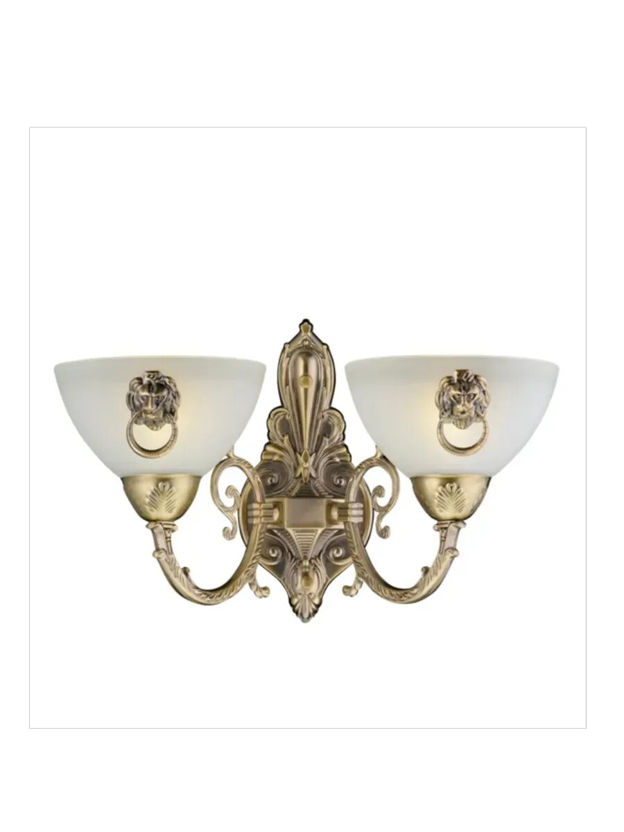 Бра newrgy lighting W1742/2AB, античная бронза, белый матовый, цоколь E27, свет нейтральный белый, теплый белый, холодный белый, для гостиной