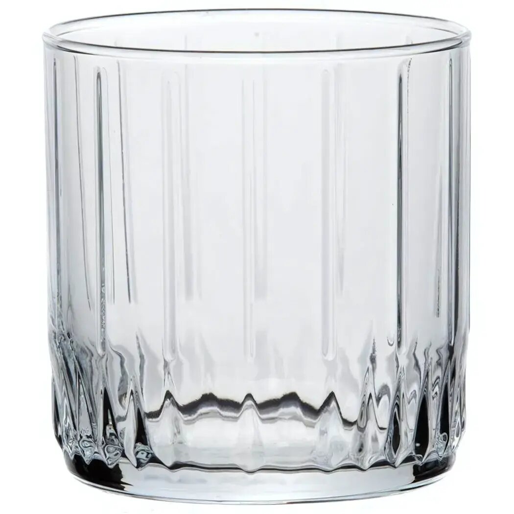Стакан 265мл «Лея», прозрачный, рифлёный, стекло, стильный дизайн