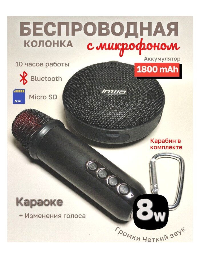 Беспроводная Bluetooth колонка для велосипеда Inwa MZ-500K с микрофоном черная