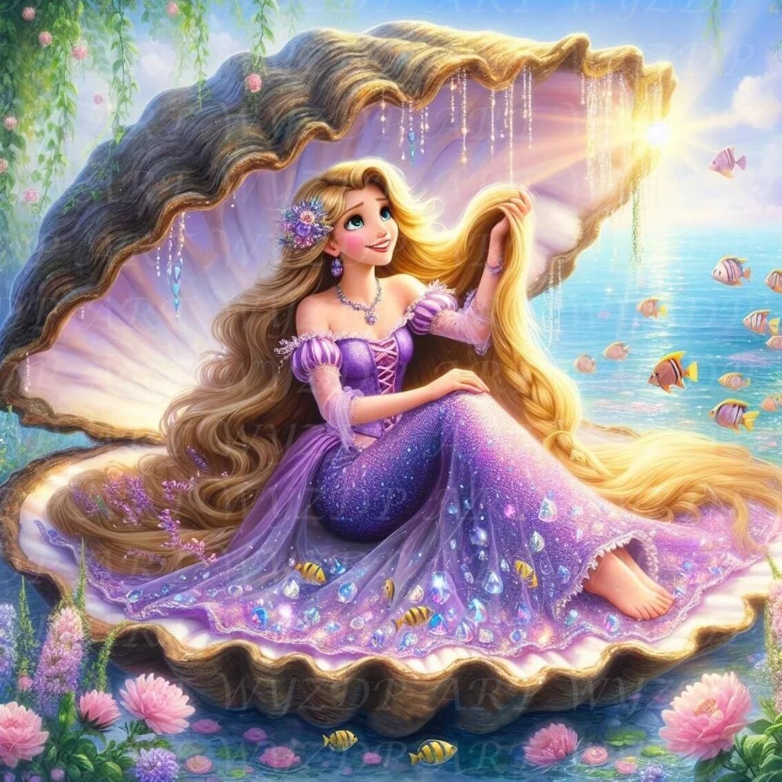 Алмазная живопись "Фея пыль", полный набор 40x40cmCrystalSquare, WYZ20240711-F