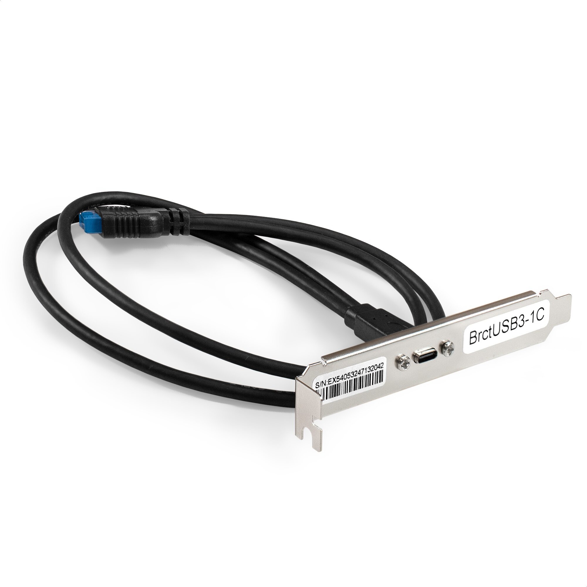 Планка портов в корпус Type-C ExeGate BrctUSB3-1C (USB 3.2 Gen1 20pin (IDC 20pin F) --> USB 3.2 Gen1 Type-Cf, кабель 30см) EX298296RUS