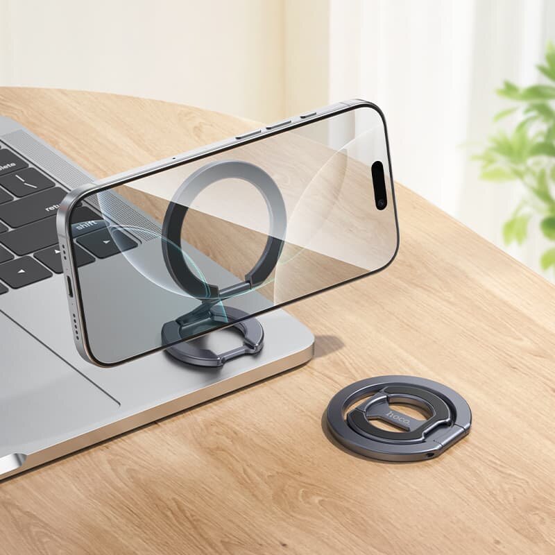 Магнитное кольцо HOCO GH9, держатель, подставка для телефона, металл, серый