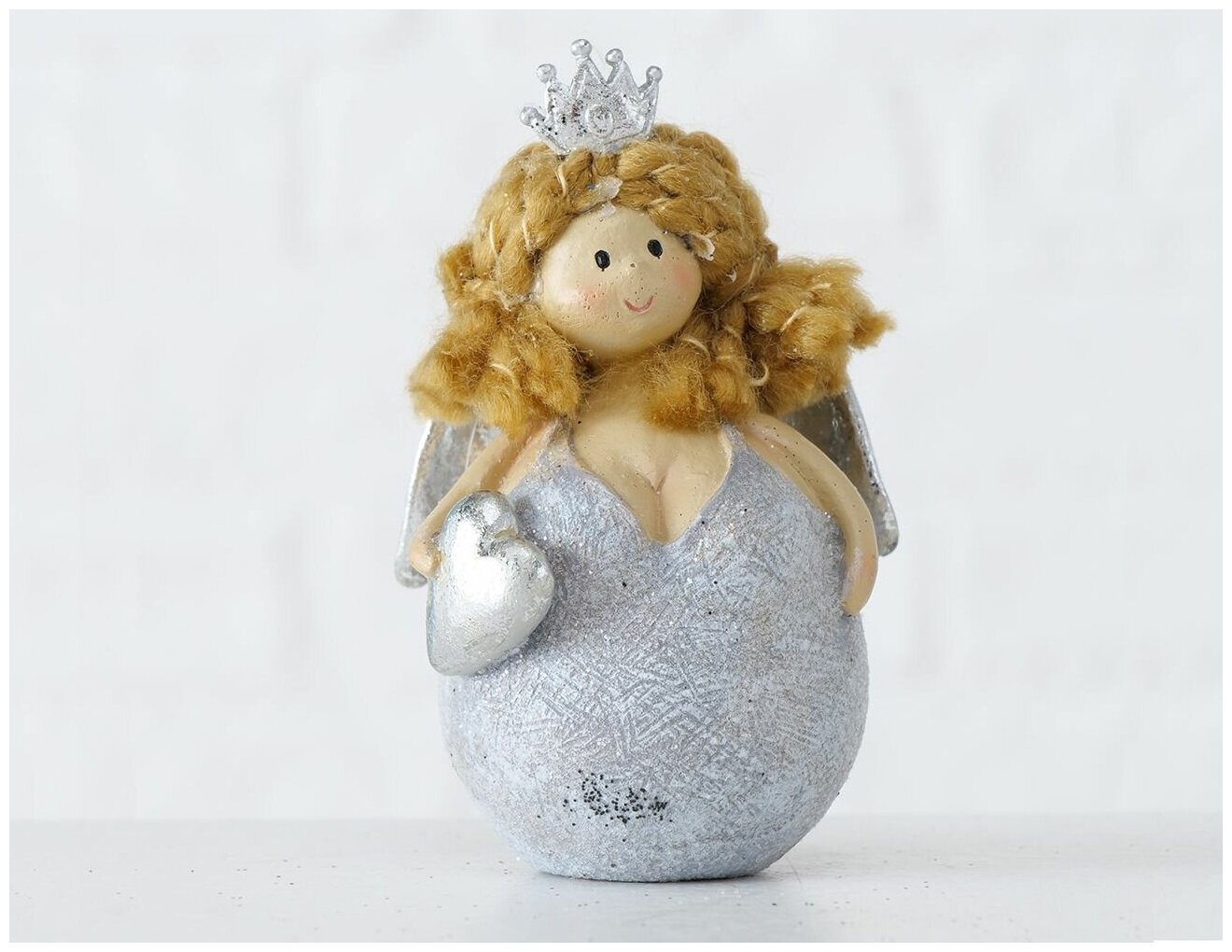 Фигурка ангел клодетта с сердечком, полистоун, 8 см, Boltze