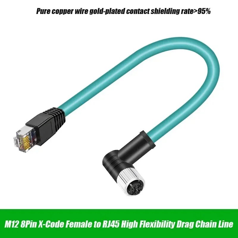 Ethernet кабель M12 to RJ45 30CM, 8pin X-code to RJ45