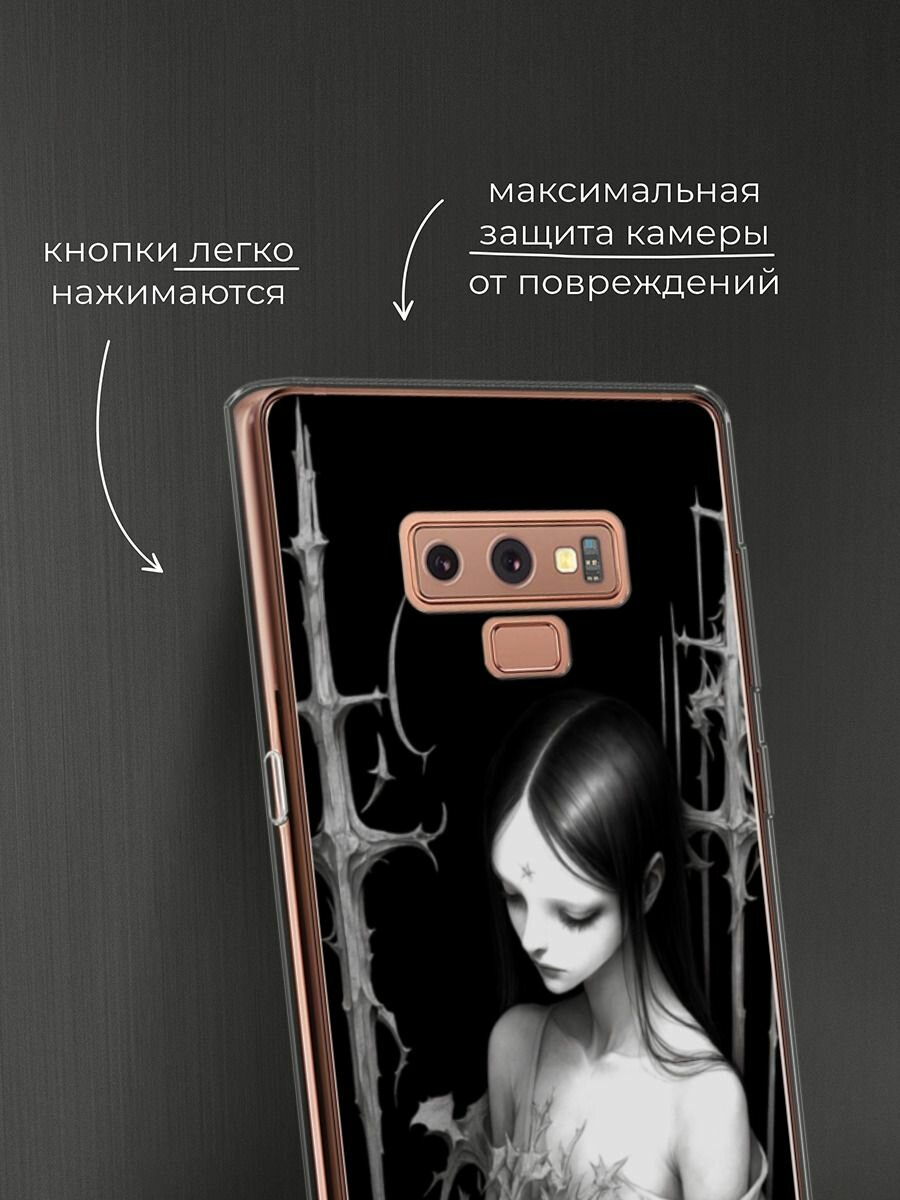 Чехол на Samsung Galaxy Note 9 / Самсунг Галакси Нот 9 с принтом "Грустная готическая девушка" — фото 1