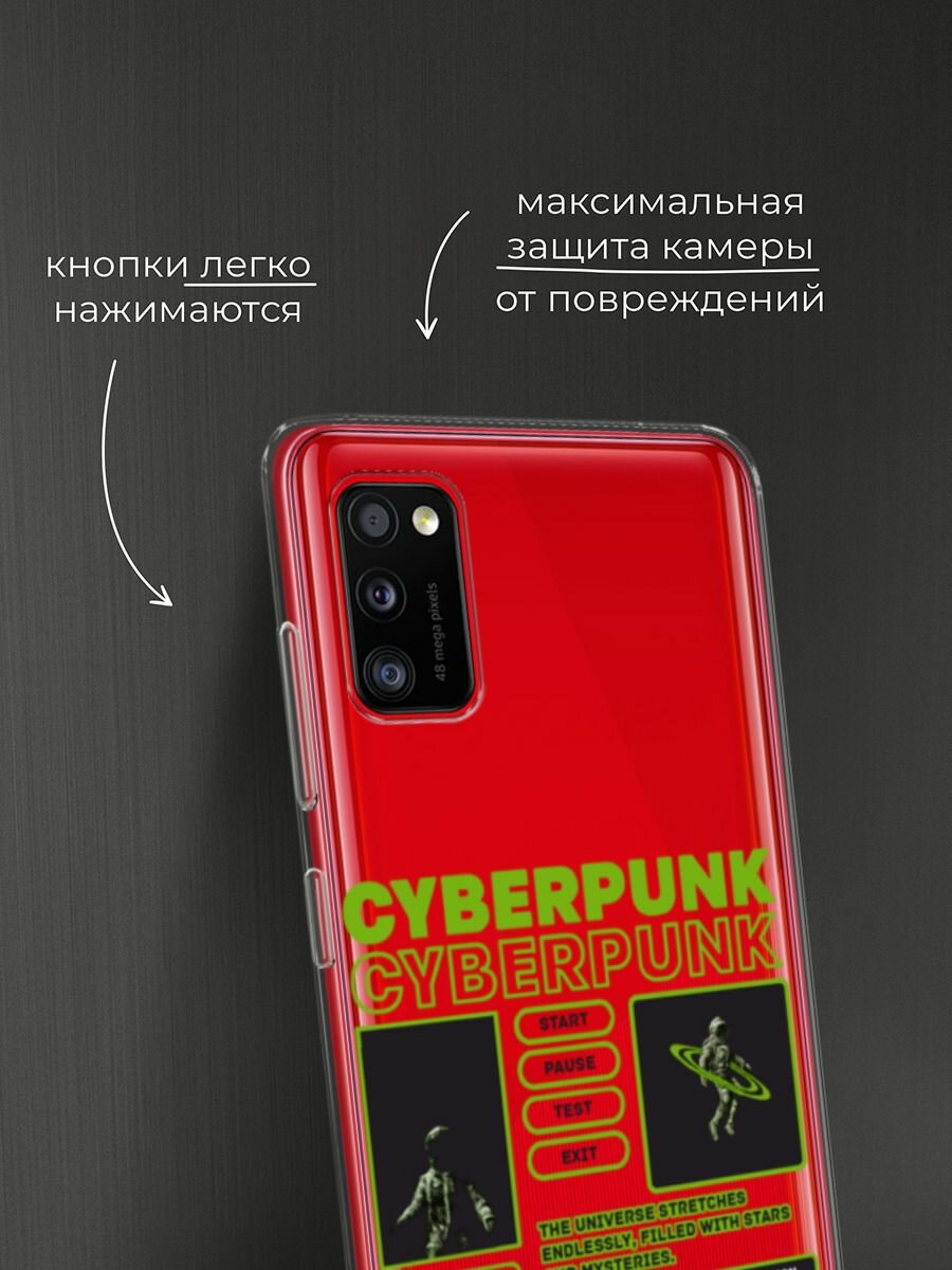 Чехол на Samsung Galaxy A41 / Самсунг Галакси А41 с принтом "Cyberpunk", прозрачный — фото 1