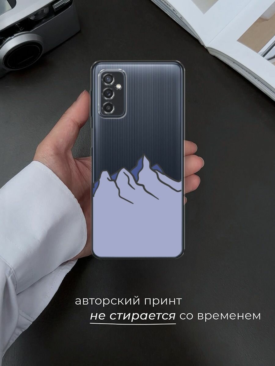Чехол на Samsung Galaxy M52 / Самсунг Галакси M52 с принтом "Гора", прозрачный — фото 1