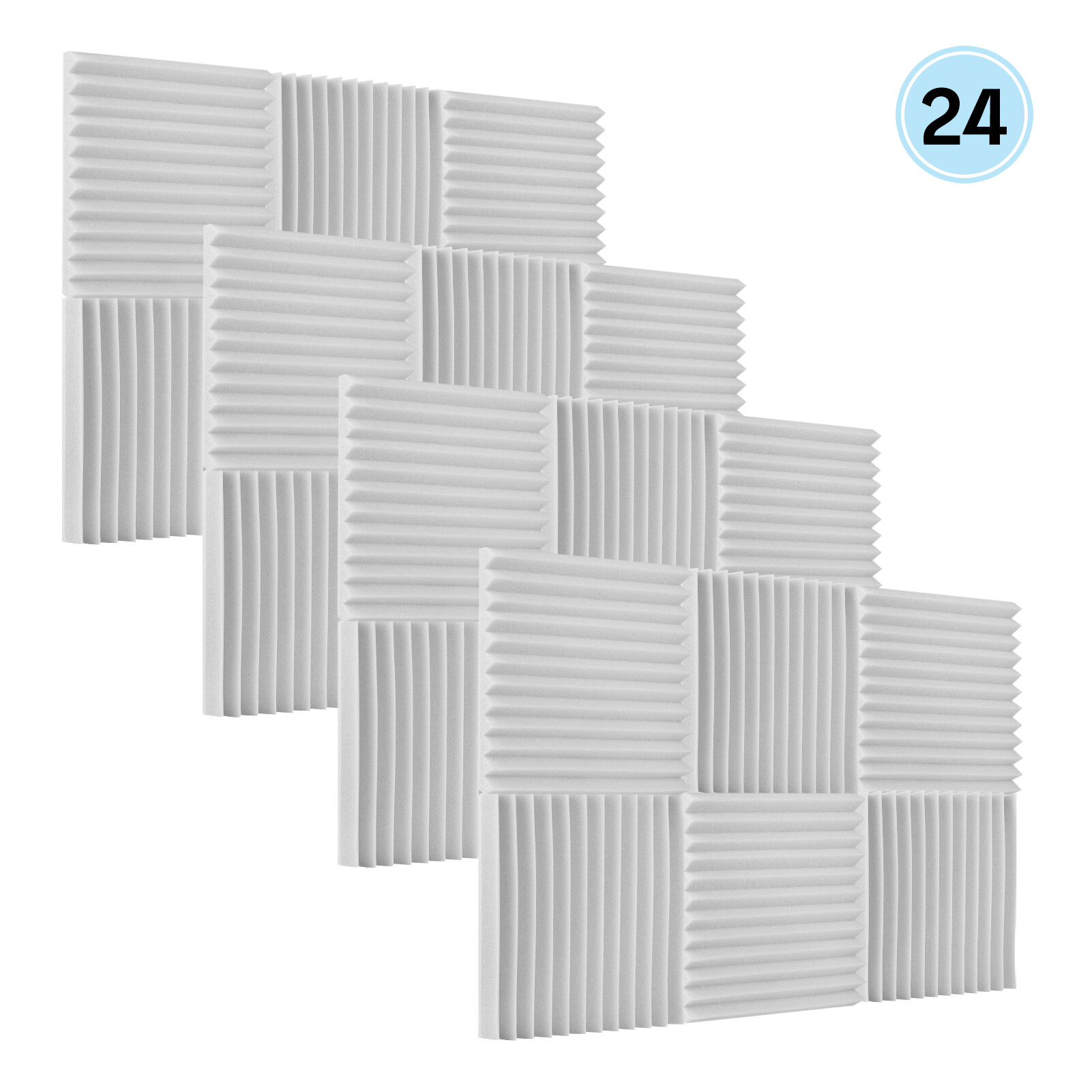 24 штуки в упаковке Акустические пены для студии Изоляционные пены Поглощающие звук панели Звукоизоляционная губка 30*30*2.5 см/12*12*1 дюйм, Цвет: Темно-серый/Светло-серый/Красный (доступен выбор)