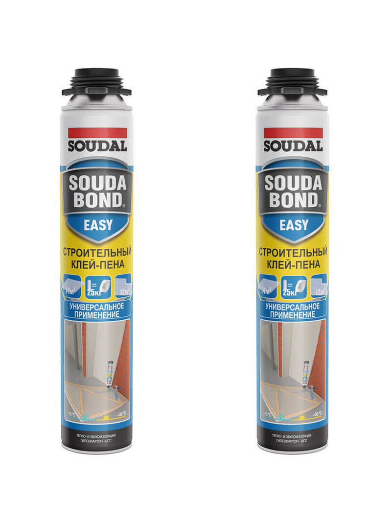 Клей для гипсокартона профессиональный Soudabond Easy 750 мл (2 шт.)
