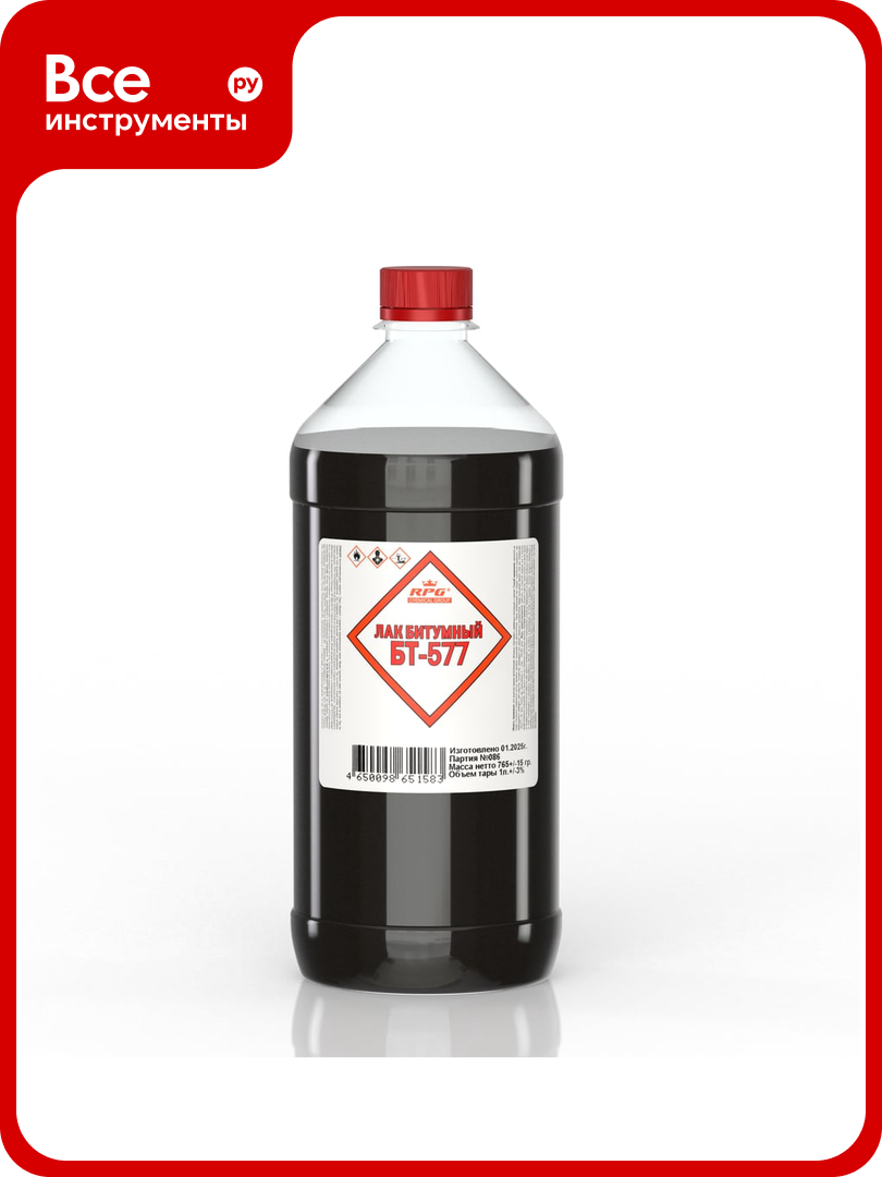 Лак RPG БТ-577 ПЭТ 1 л, 200 мл, пластиковый