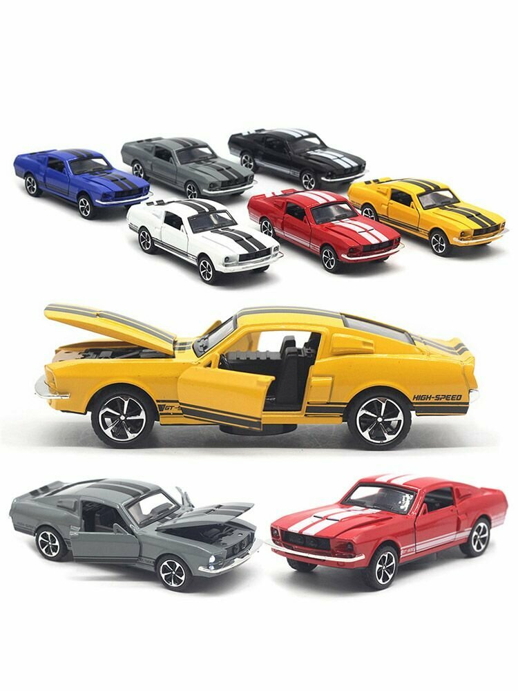 1: 32 Масштабная модель Ford Mustang GT Классический автомобиль, Дверь может быть открыта