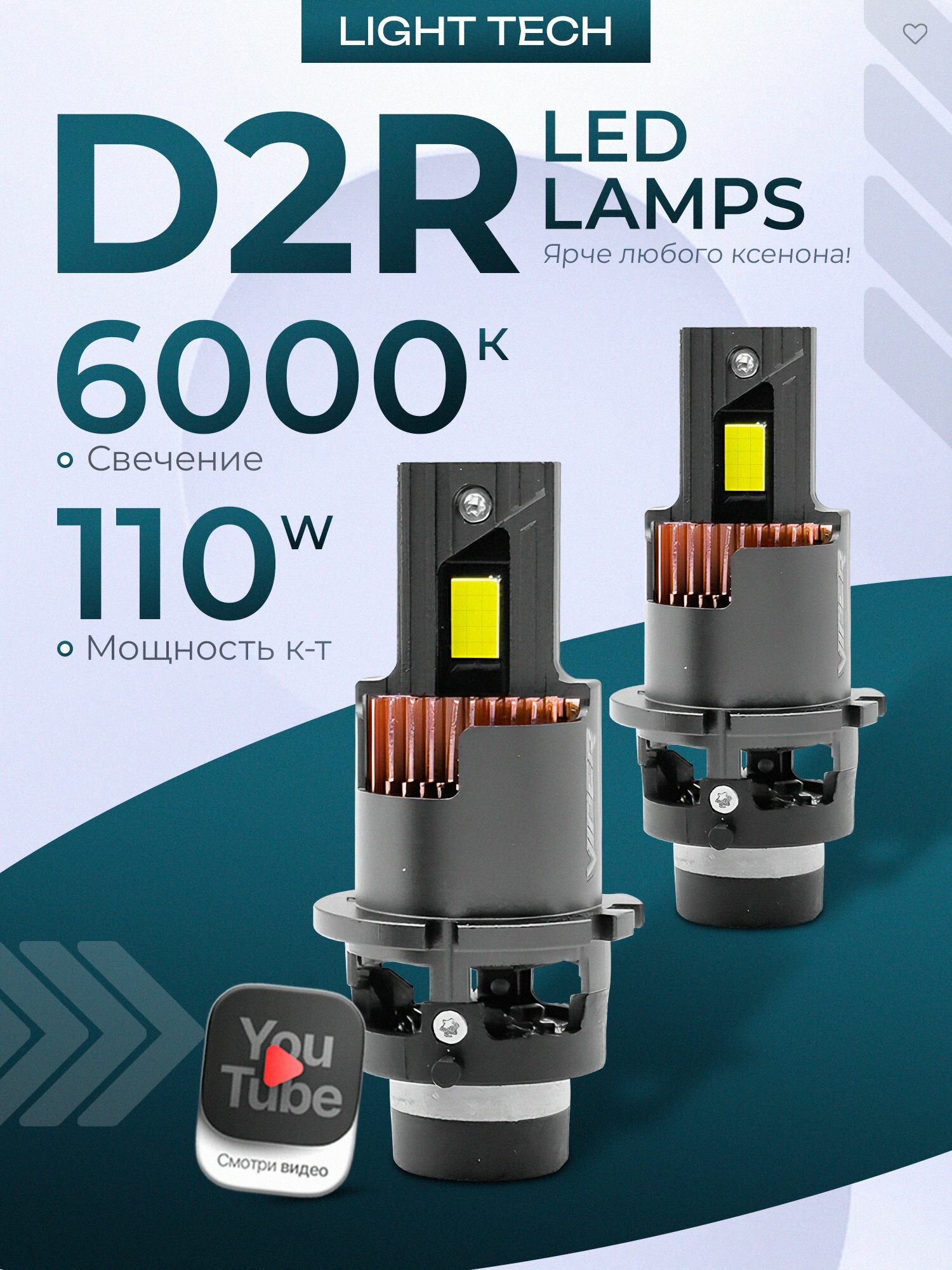 Светодиодные лампы Viper D2R LED на Lexus IS 1999-2005 / замена штатных ксеноновых ламп Д2Р для Лексус is