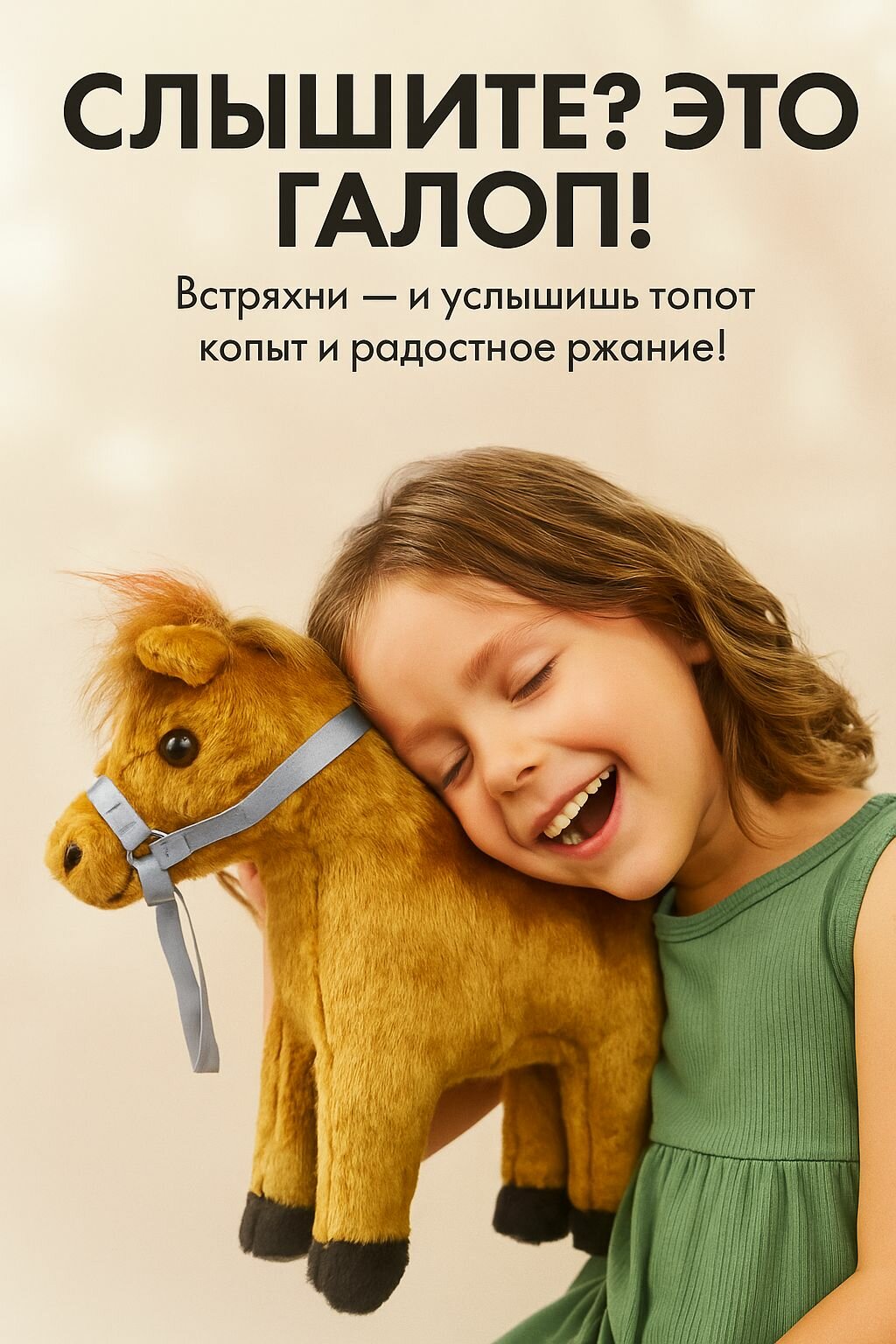 Интерактивная лошадь с реалистичным звуком Топот копыт и ржание Реагирует на движение 30 см