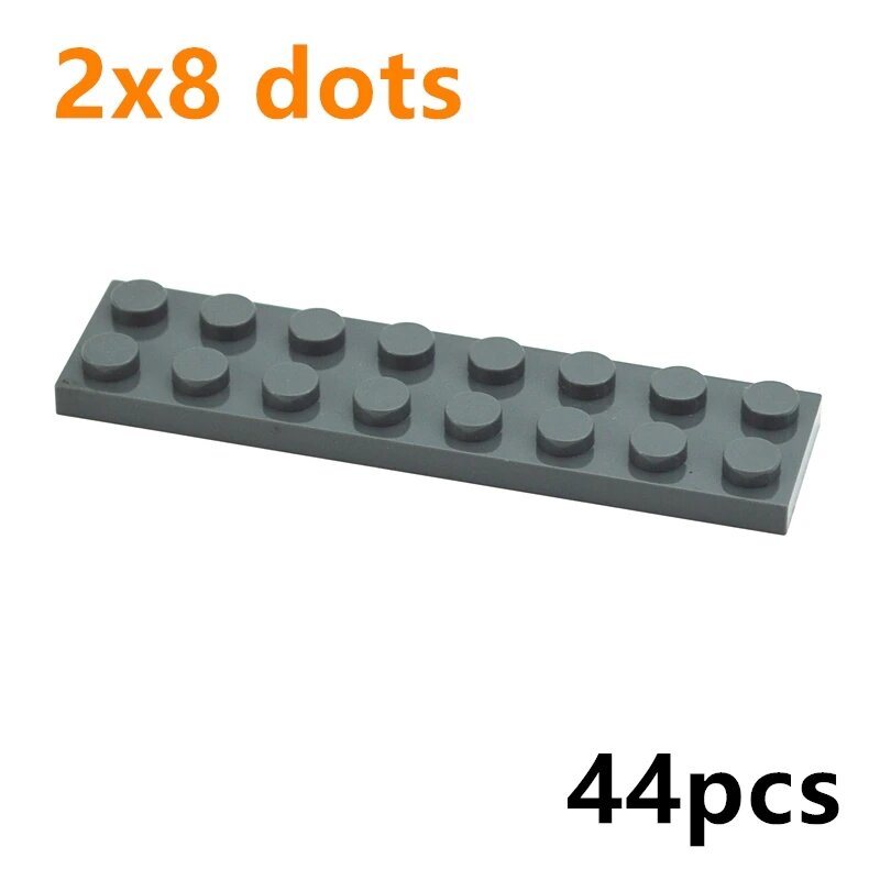 Лего 2x8 доты, серый (44 шт)