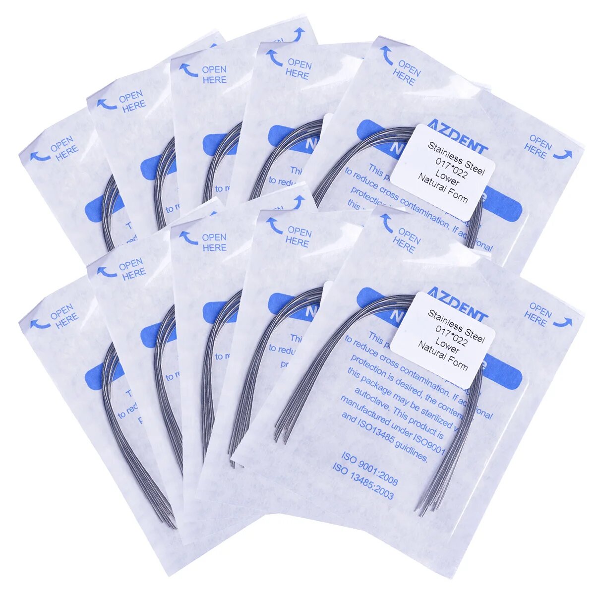 AZDENT Ортодонтические провода 17X22Lower 10Packs