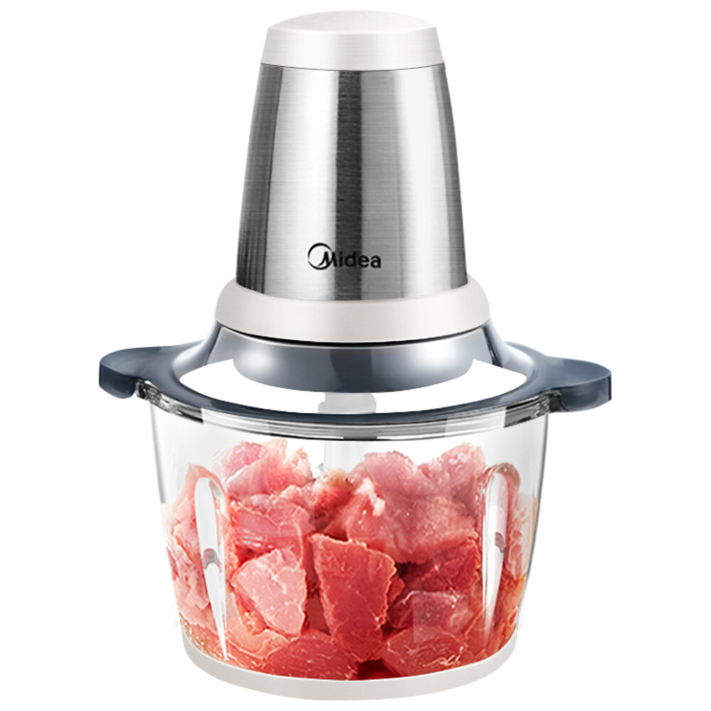 Мясорубка Midea, серебристая, для измельчения овощей