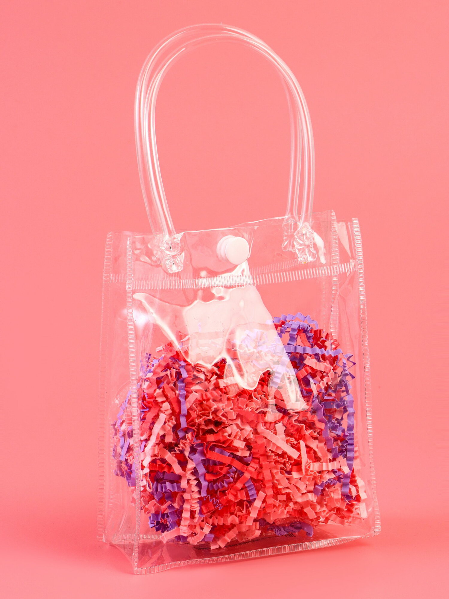 Пакет подарочный прозрачный из ПВХ, S 12x15x5.5 см, особенности: имитация сумочки