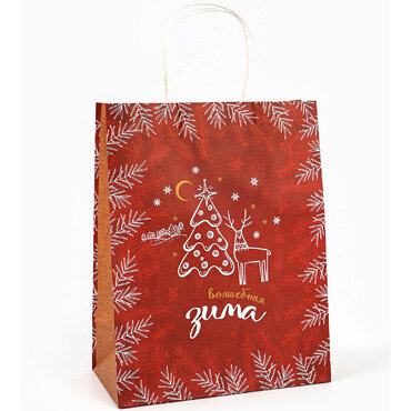 79550 Пакет новогодний "Волшебная зима". Подарочный, бумажный, 27х21х11 см